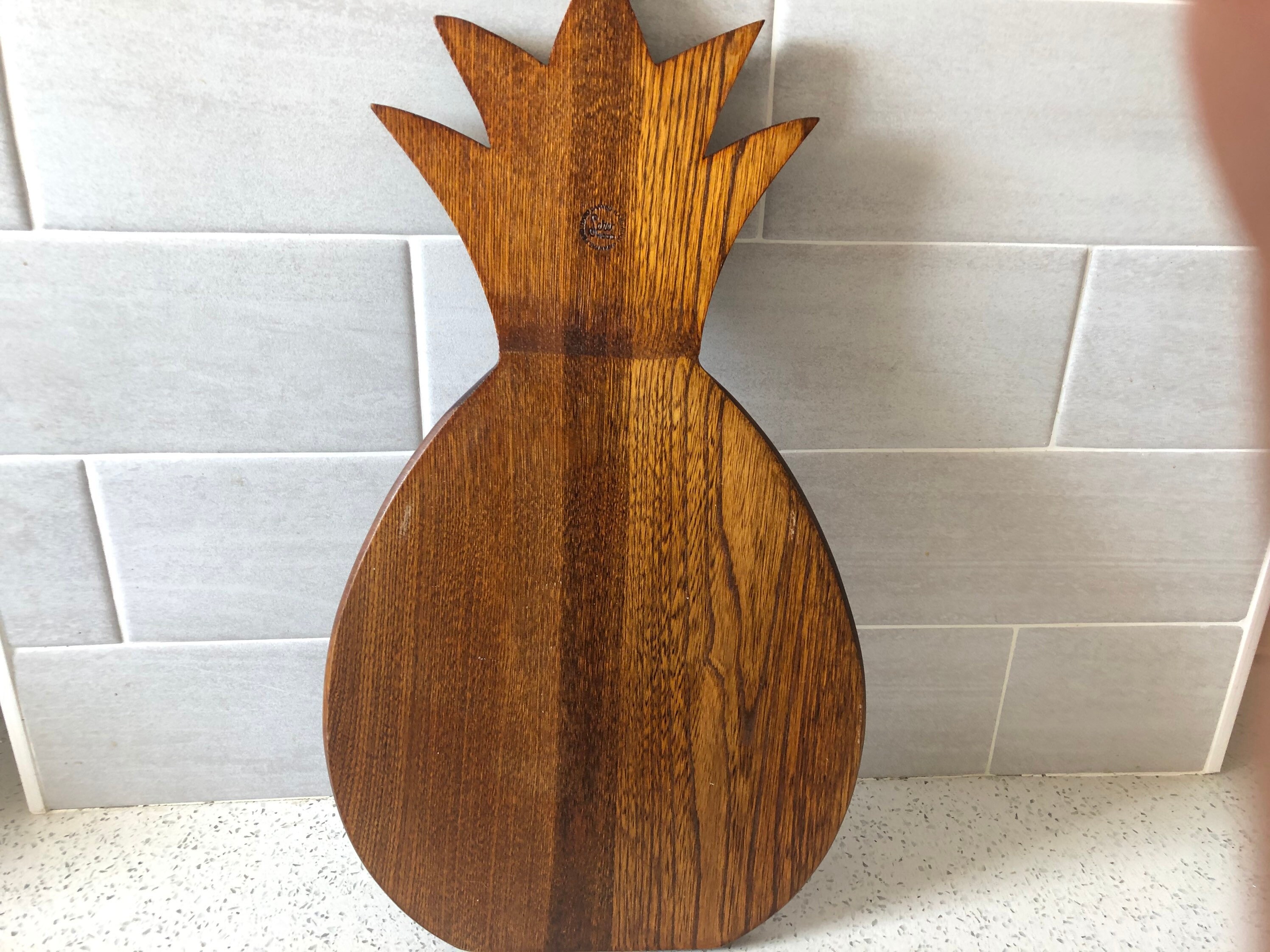 Fred Press Sere Wood MCM Pineapple Cheese and Cracker Tray With Knife ...