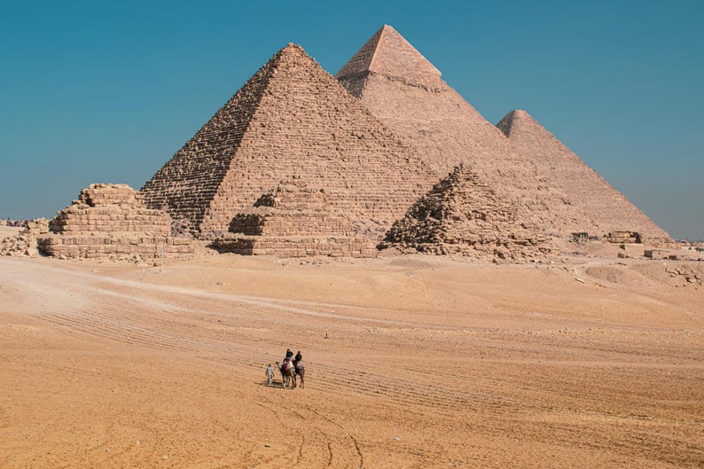 Pyramids of Giza Fine Art Print | Egypt Travel Photo | Desert Landscape ...