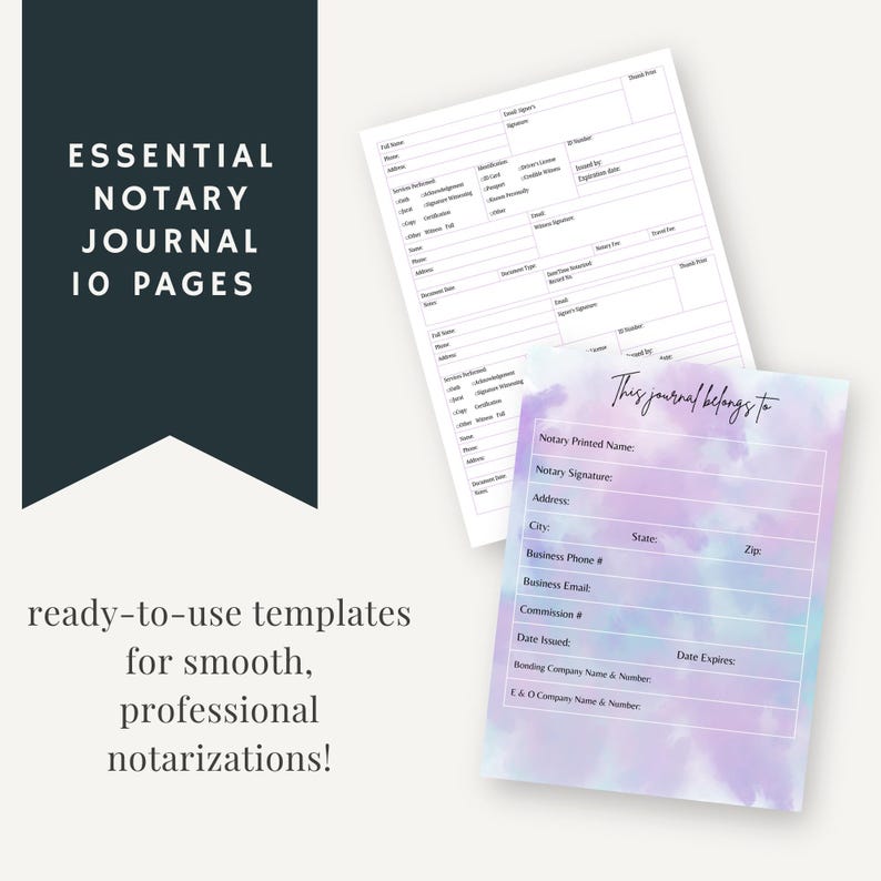 Editable Notary Journal Canva Template: PLR Rights (printable PDF ...