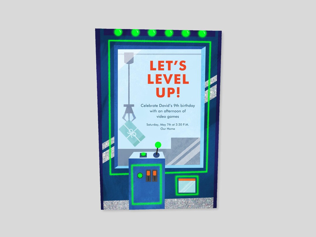 Kids Teen Tween Birthday Party Invitation Template | Crane Games ...