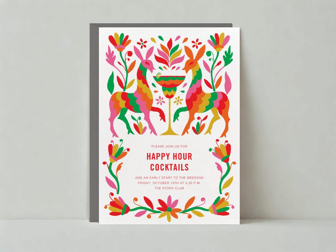 Plantilla de invitación de happy hour personalizable sin papel / Boho ...