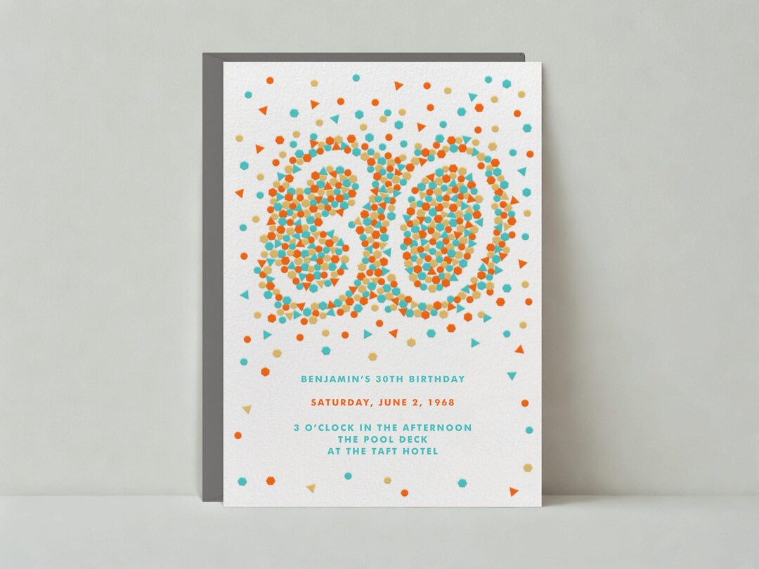 Milestone Birthday Party Invitation | Fun, Party, Celebration, Shapes ...