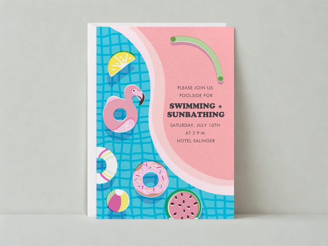 Beach Party Invitation | Pool Party, Summer Entertaining, Floaty, Pool ...