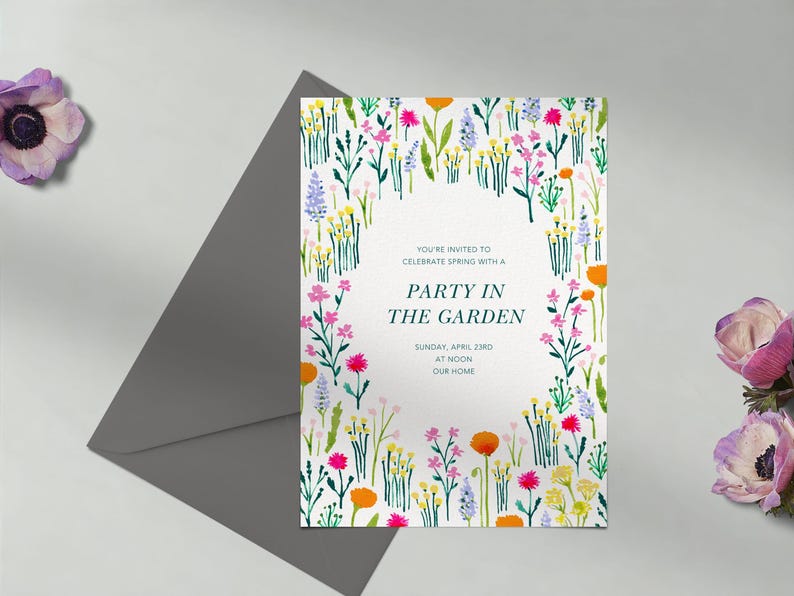 Spring Party Invitation Template | Cheerful and Vibrant, Rustic ...