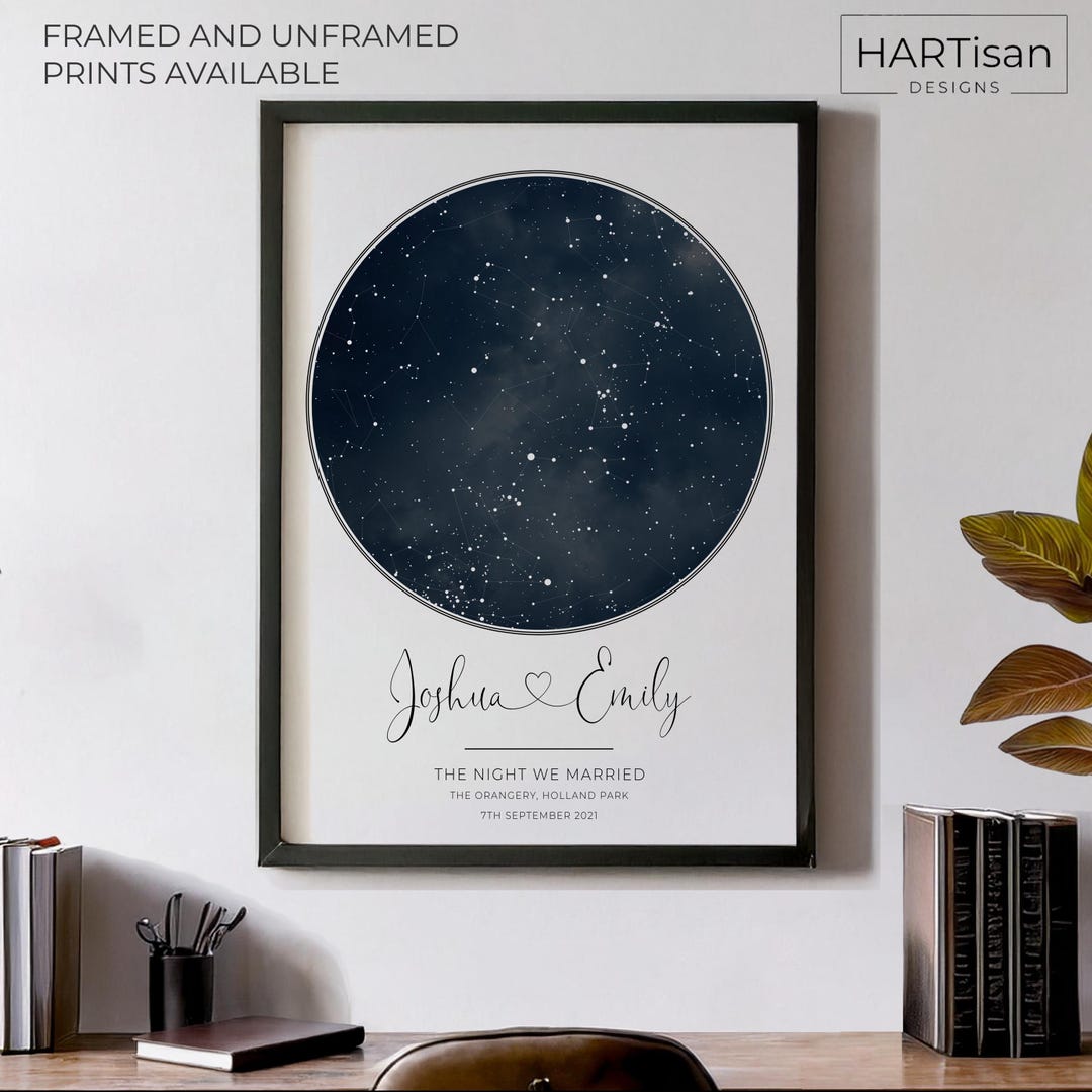 The Night We Married Custom Star Map Print, Wedding Gift Idea, Wedding ...