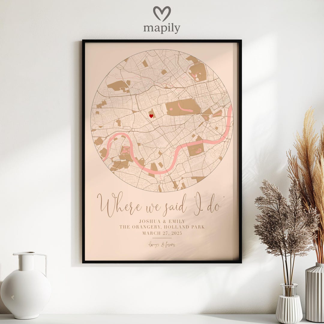 Where We Said I Do Map | Personalized Wedding Location Print | Custom ...