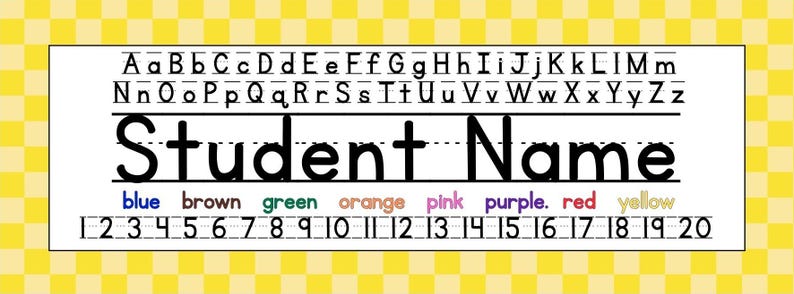 Customizable Classroom Nameplate Desk Template - Teacher Instant ...