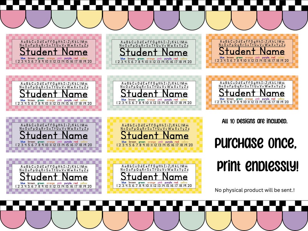 Customizable Classroom Nameplate Desk Template - Teacher Instant ...
