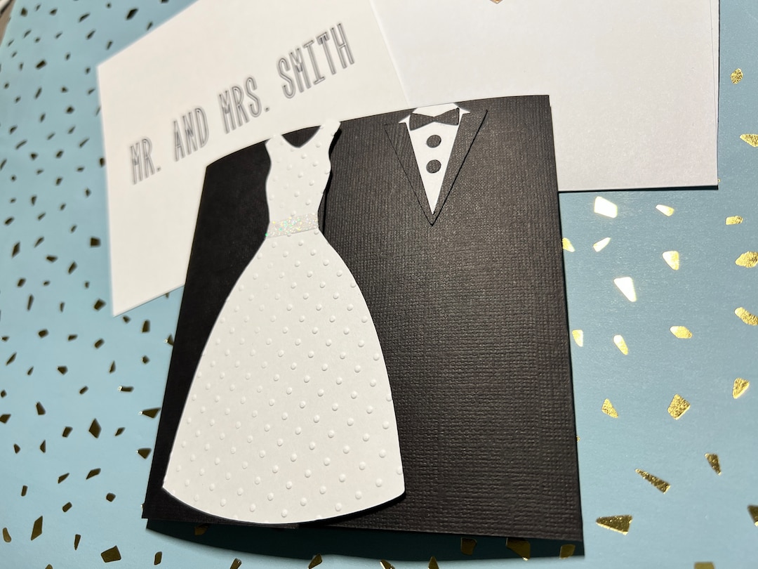 Handmade Wedding Card, Simple Wedding Card, Bride and Groom Card ...