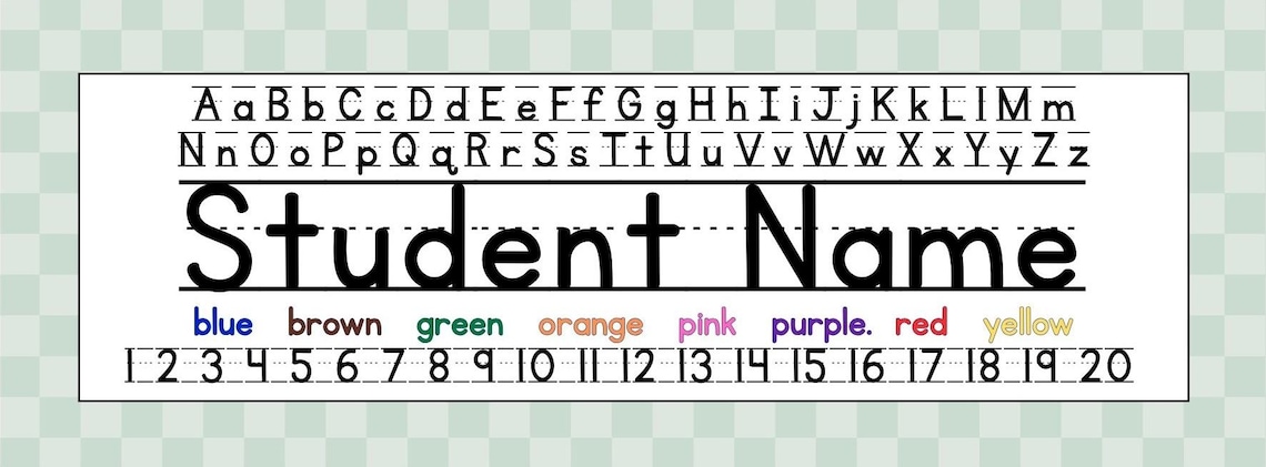 Customizable Classroom Nameplate Desk Template - Teacher Instant ...