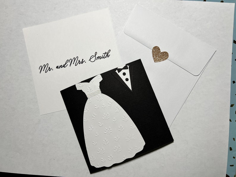 Handmade Wedding Card, Simple Wedding Card, Bride and Groom Card ...