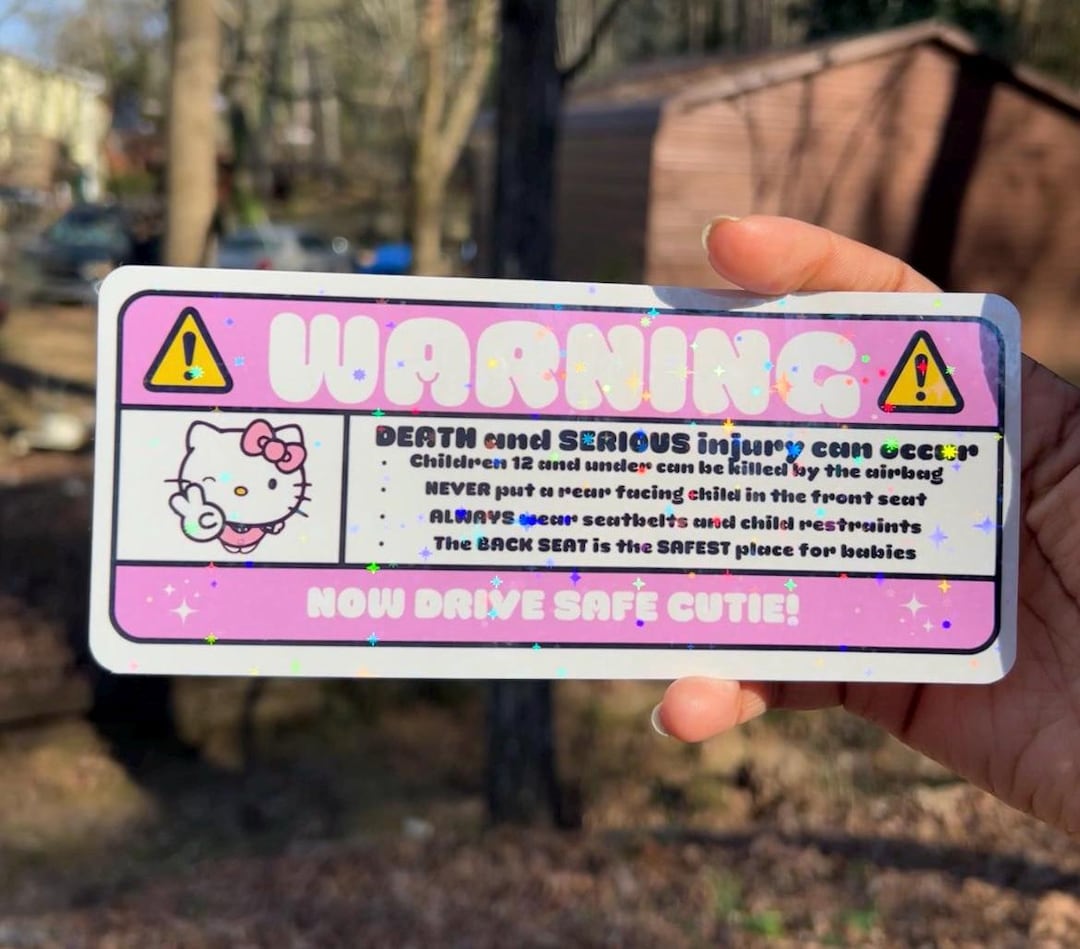 Peace Hello Kitty Warning Sticker - Etsy