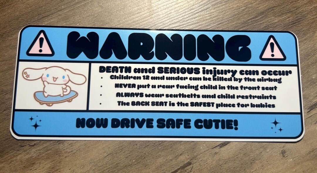 Cinnamoroll Car Warning Sticker - Etsy