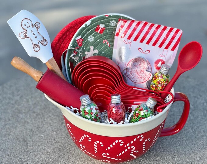Christmas Gift Basket, Hostess Gift, Kitchen Gift Basket, Gift Basket ...