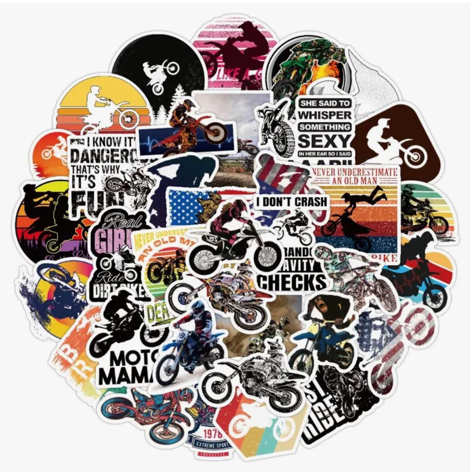 Motocross Stickers, Dirt Bike Stickers for Laptops, Skateboards, Phones ...
