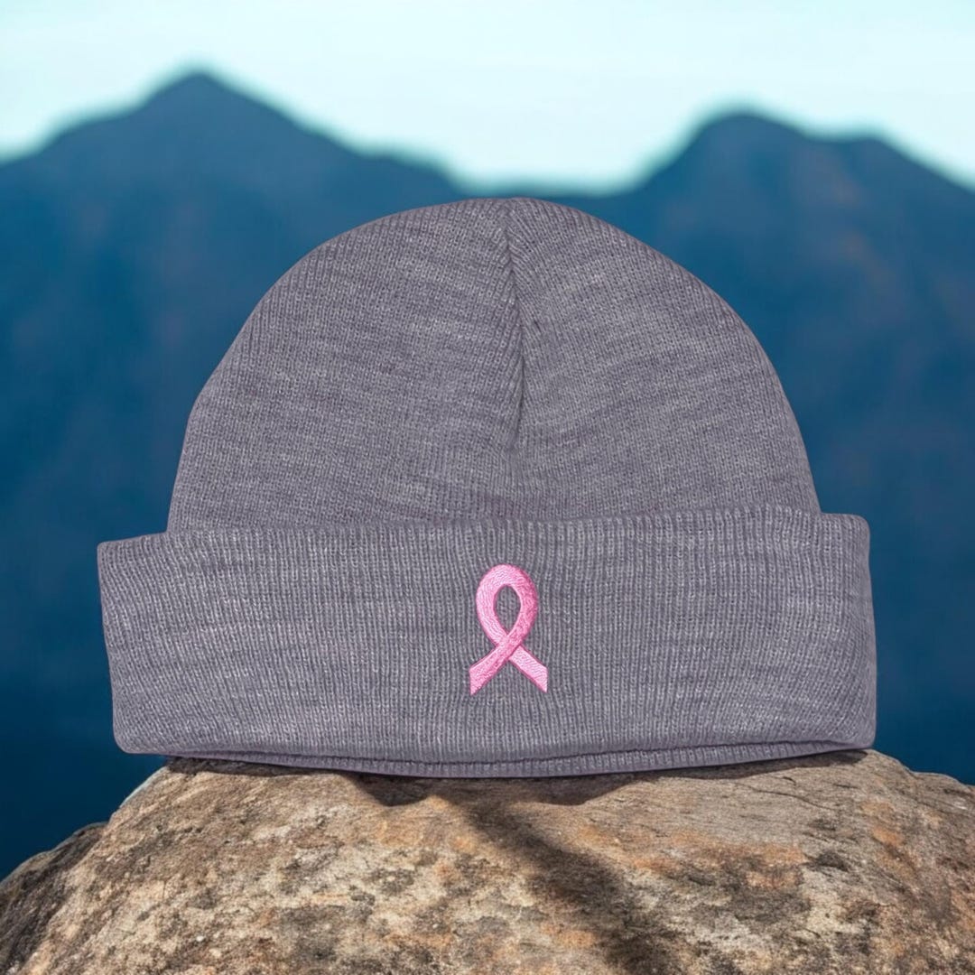 Breast Cancer Ribbon Beanie, Breast Cancer Beanie, Beanie for Women ...