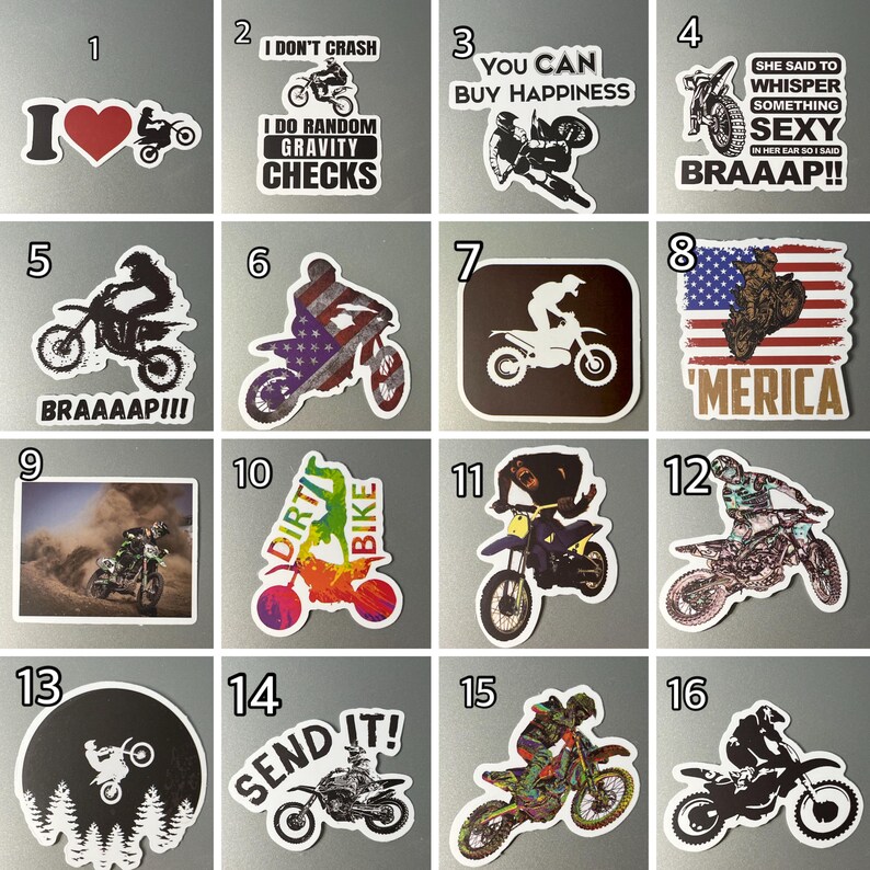 Motocross Stickers, Dirt Bike Stickers for Laptops, Skateboards, Phones ...