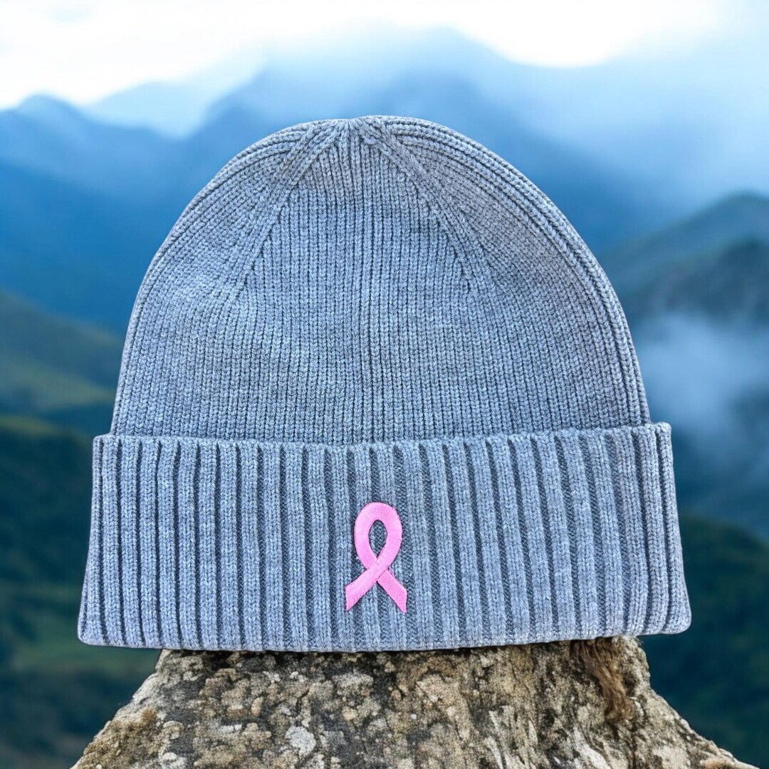 Breast Cancer Ribbon Beanie, Breast Cancer Beanie, Beanie for Women ...