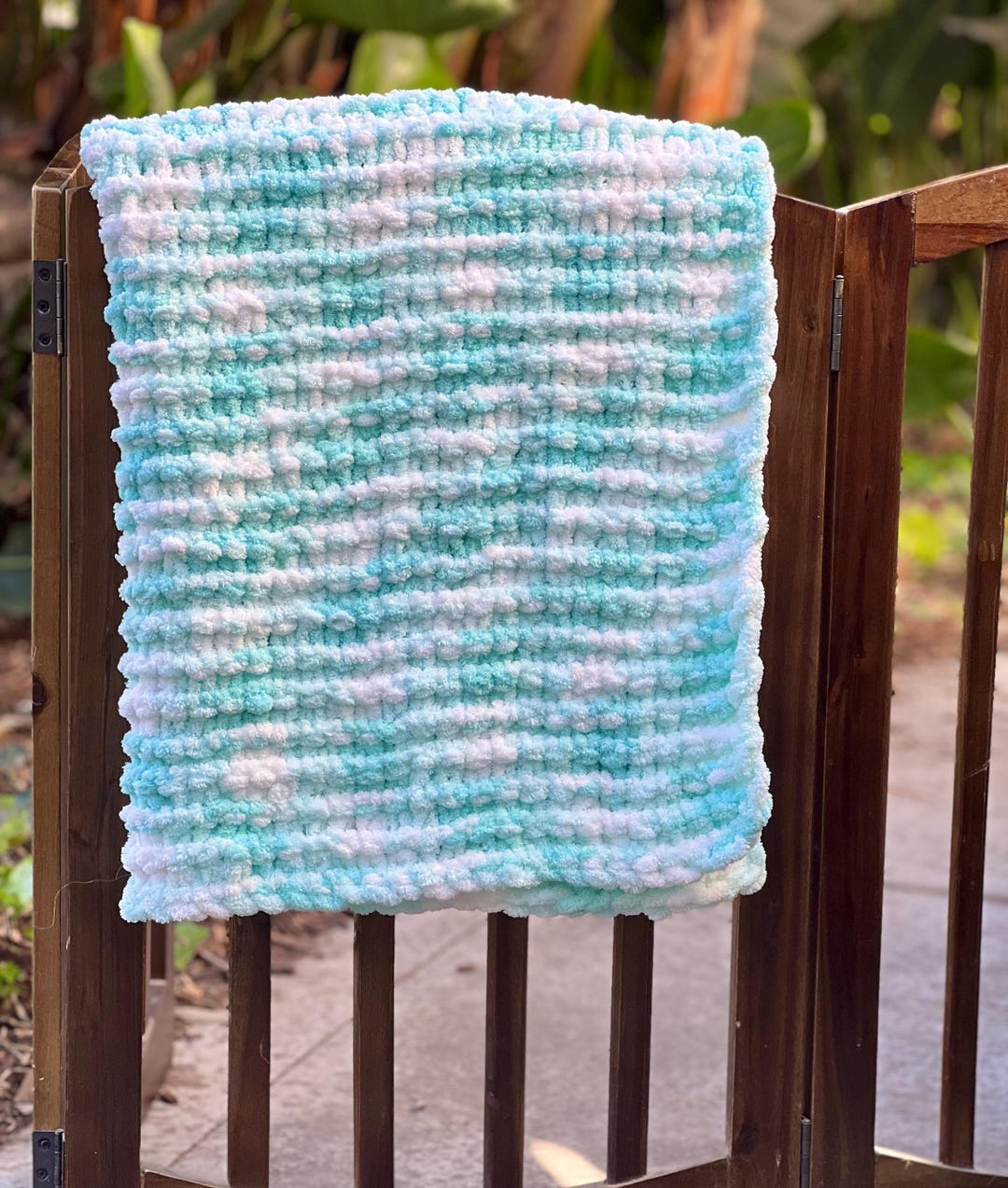 Chunky Knit Baby Blanket, Handmade Baby Blanket, Hand Knit Baby Blanket ...