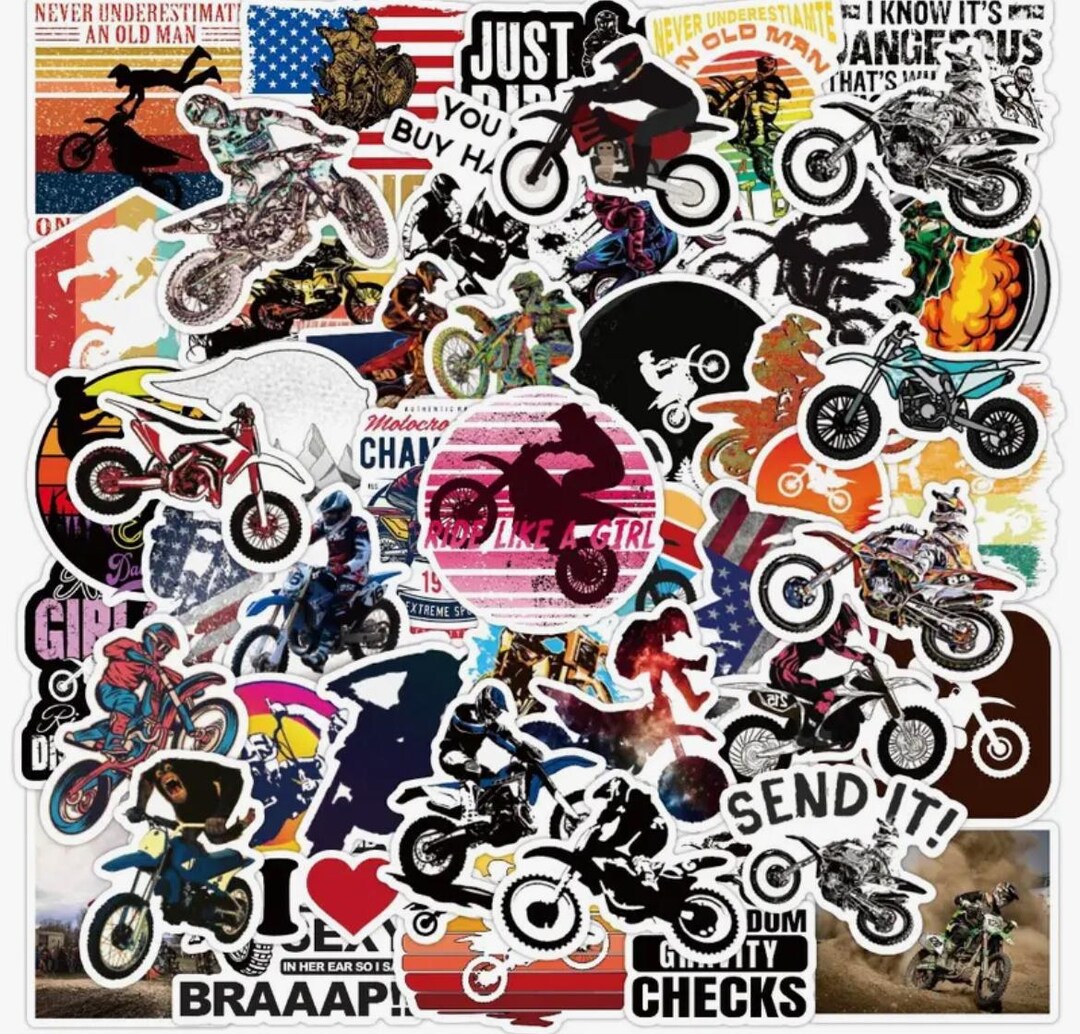 Motocross Stickers, Dirt Bike Stickers for Laptops, Skateboards, Phones ...