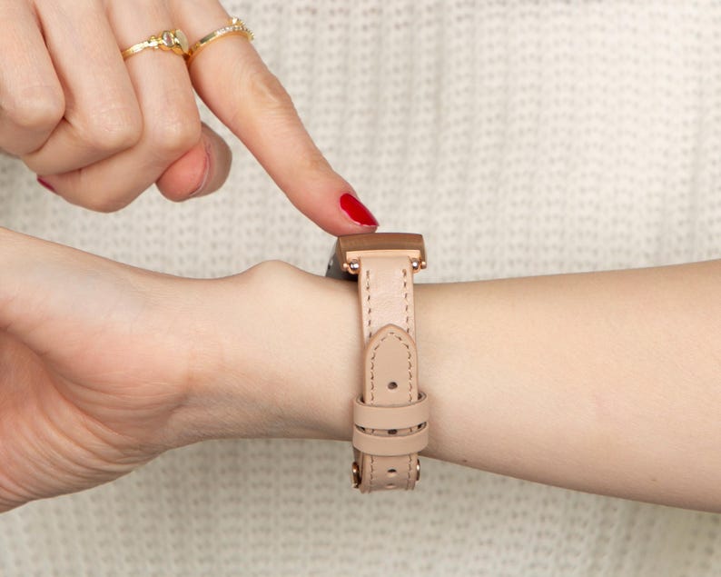 Personalized Beaded Leather Fitbit Band: Leopard, Versa, Charge ...