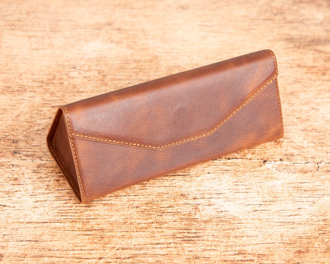 Vintage Leather Glasses Case: Personalized Foldable Sunglasses Case - Etsy