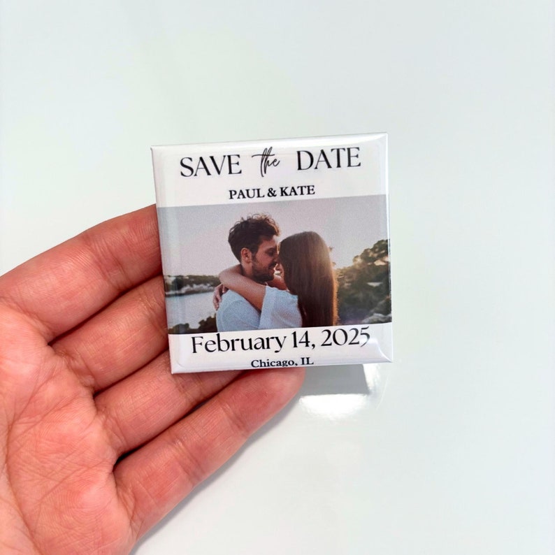 Personalized Save the Date Photo Magnets – Custom 2"x2" Magnet ...