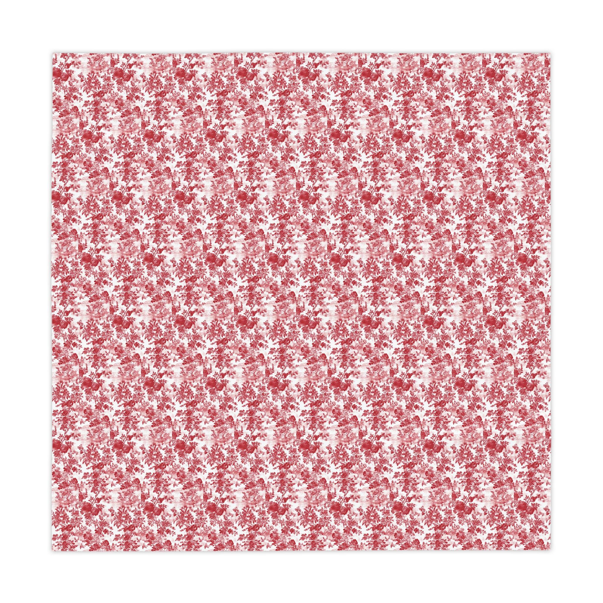 Toile De Jouy Red Tablecloth, Red Toile Table Cloth, Flower Toile ...