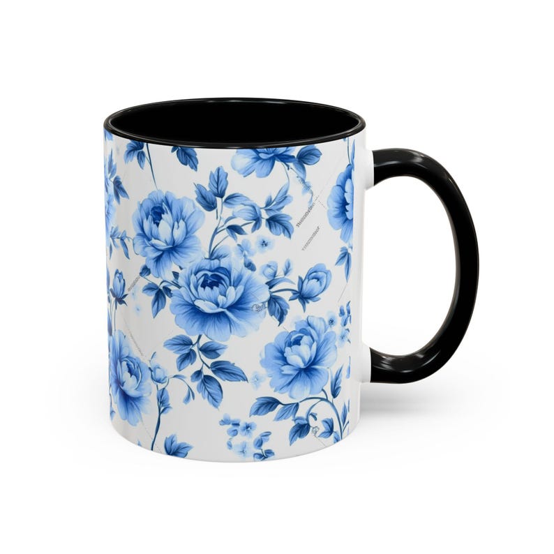 Blue and White Toile De Jouy Coffee Mug (11, 15oz), Toile Aesthetic ...