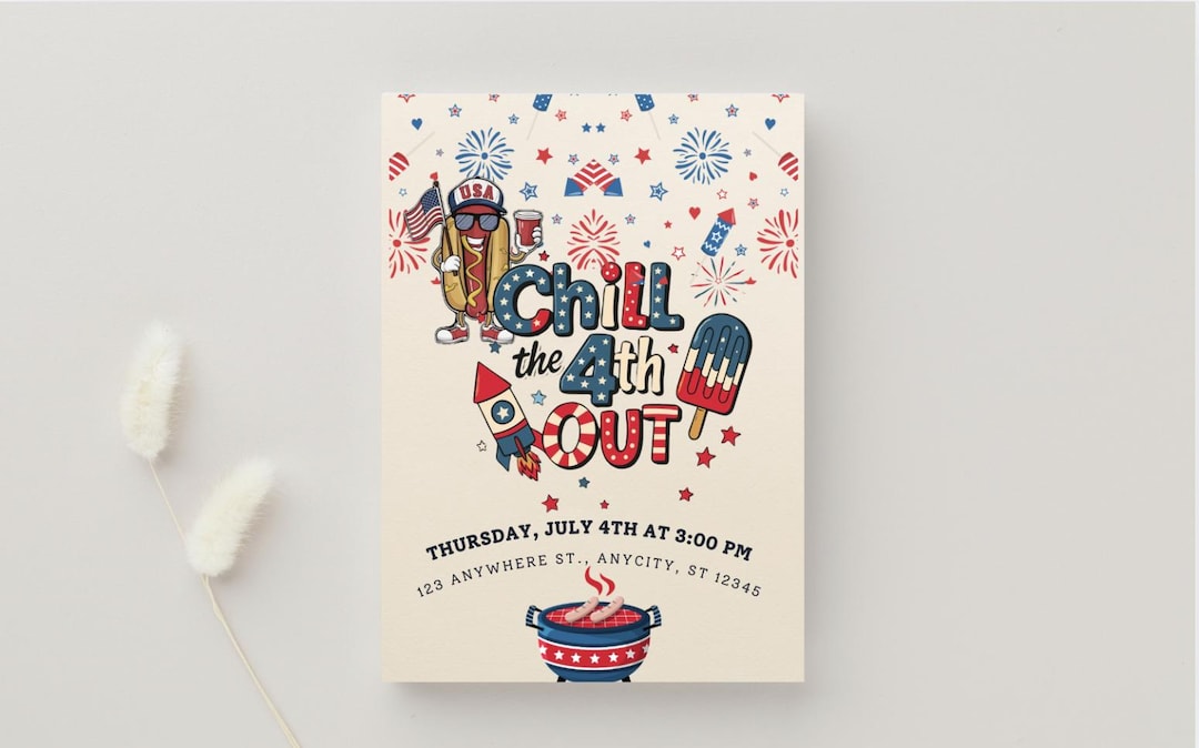 Editable 4th of July Invitation Template Independence Day Theme - Mac ...