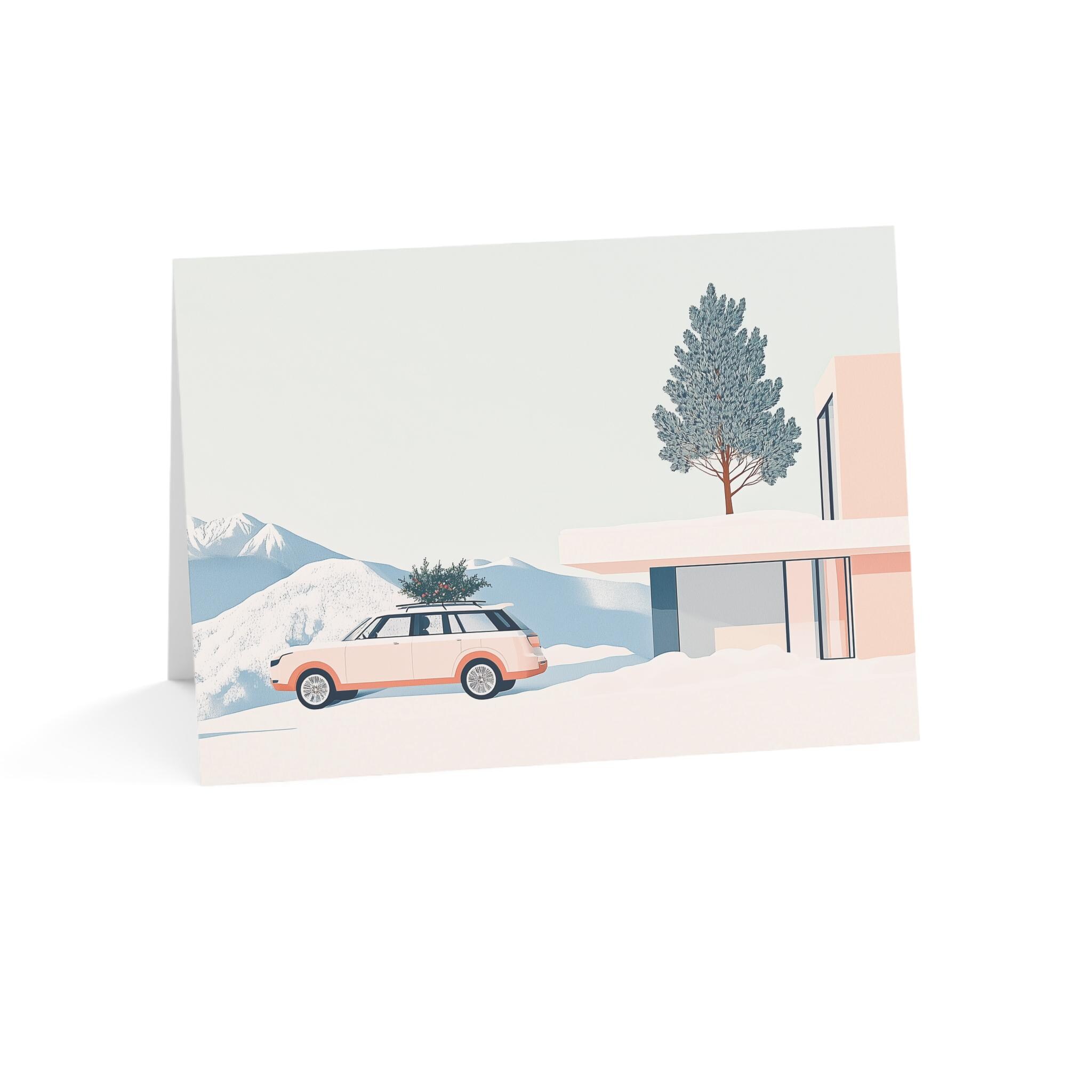 Mid-century Modern Christmas Cards Retro Holiday Cards Minimalist ...
