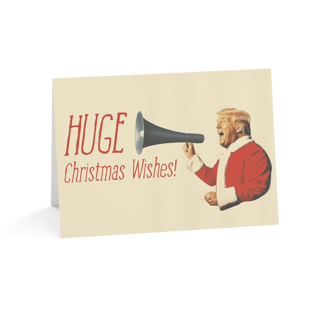 Trump Christmas Card HUGE Christmas Wishes Funny Santa Trump Holiday ...