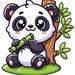 Cute Panda Eating Bamboo Sticker – Adorable Kawaii Panda Vinyl Sticker ...