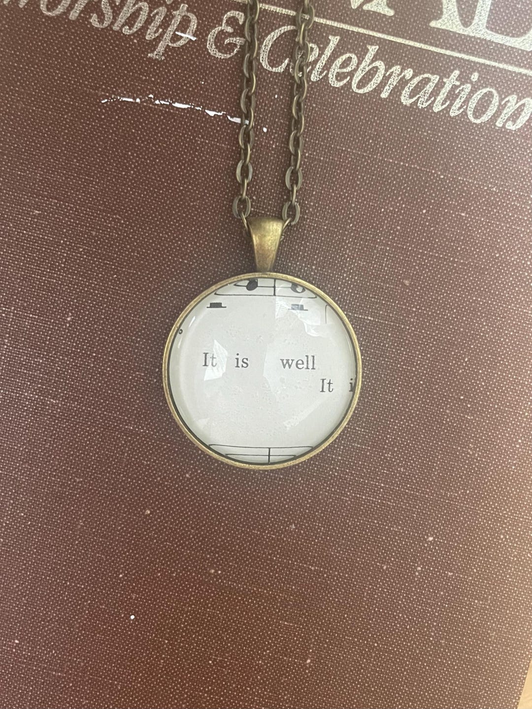 Hymn Necklace “it is Well” With 16” Chain. - Etsy