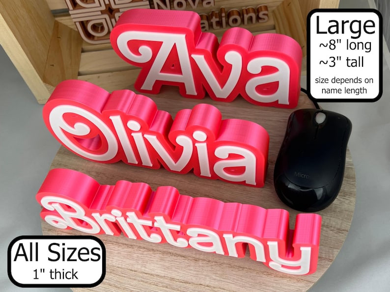Barbie Style Name Sign - Double Sided! - Etsy