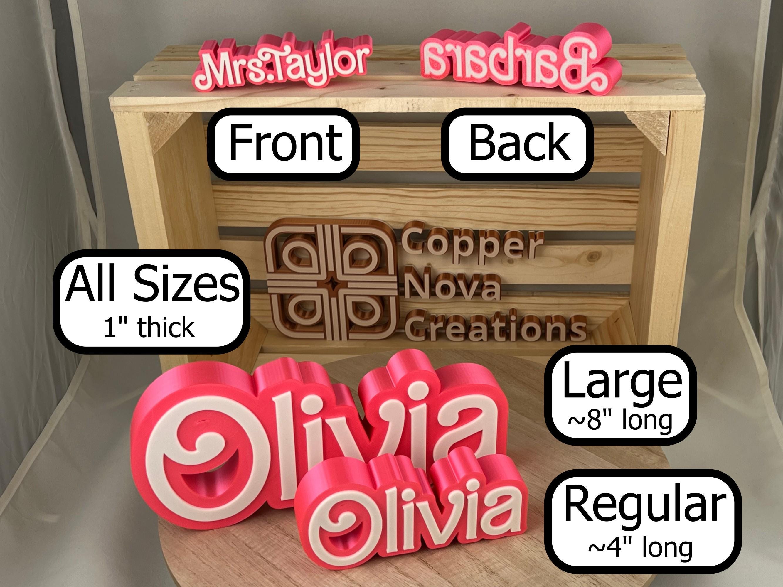 Barbie Style Name Sign - Double Sided! - Etsy