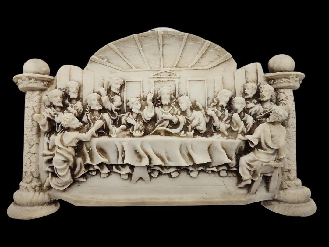 The Last Supper Vintage Bone Carved Hanging Plaque - Etsy