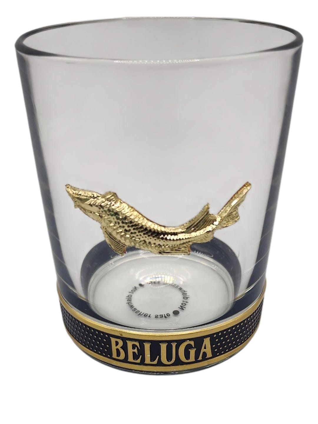 Beluga Vodka Rocks Glass: Gold Fish, Pewter Rim, 8oz - Etsy