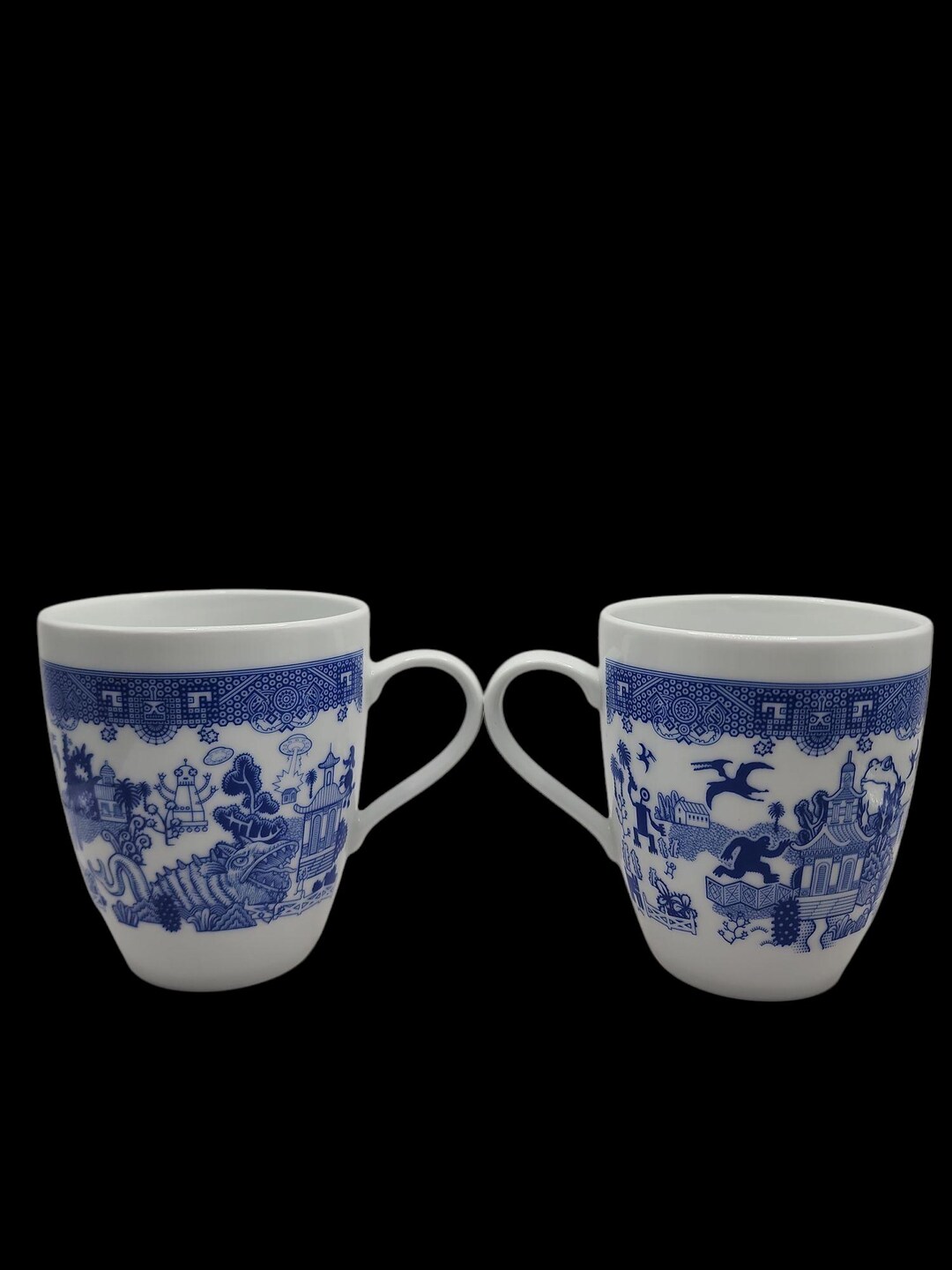 CALAMITYWARE POLISH PORCELAIN Mugs (2) Don Moyer 'things Could Be Worse ...