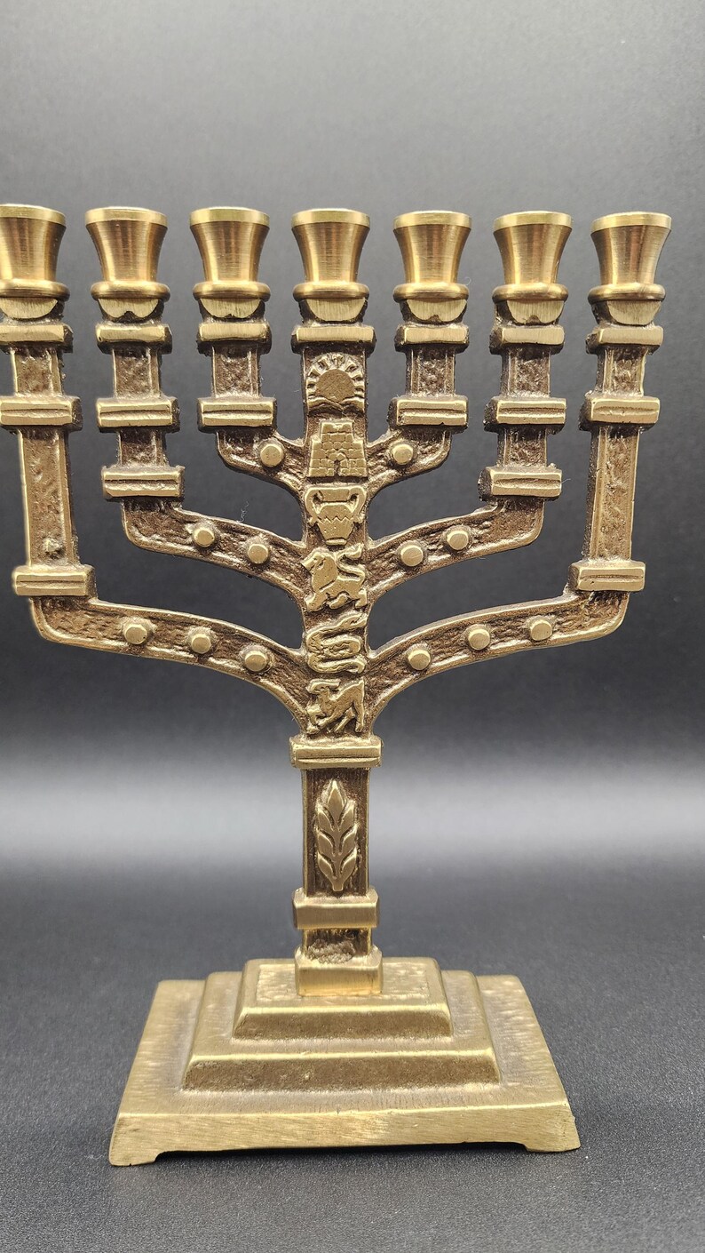 Vintage Menorah Made of Brass, Seven Branched Candlesticks/candelabrum ...