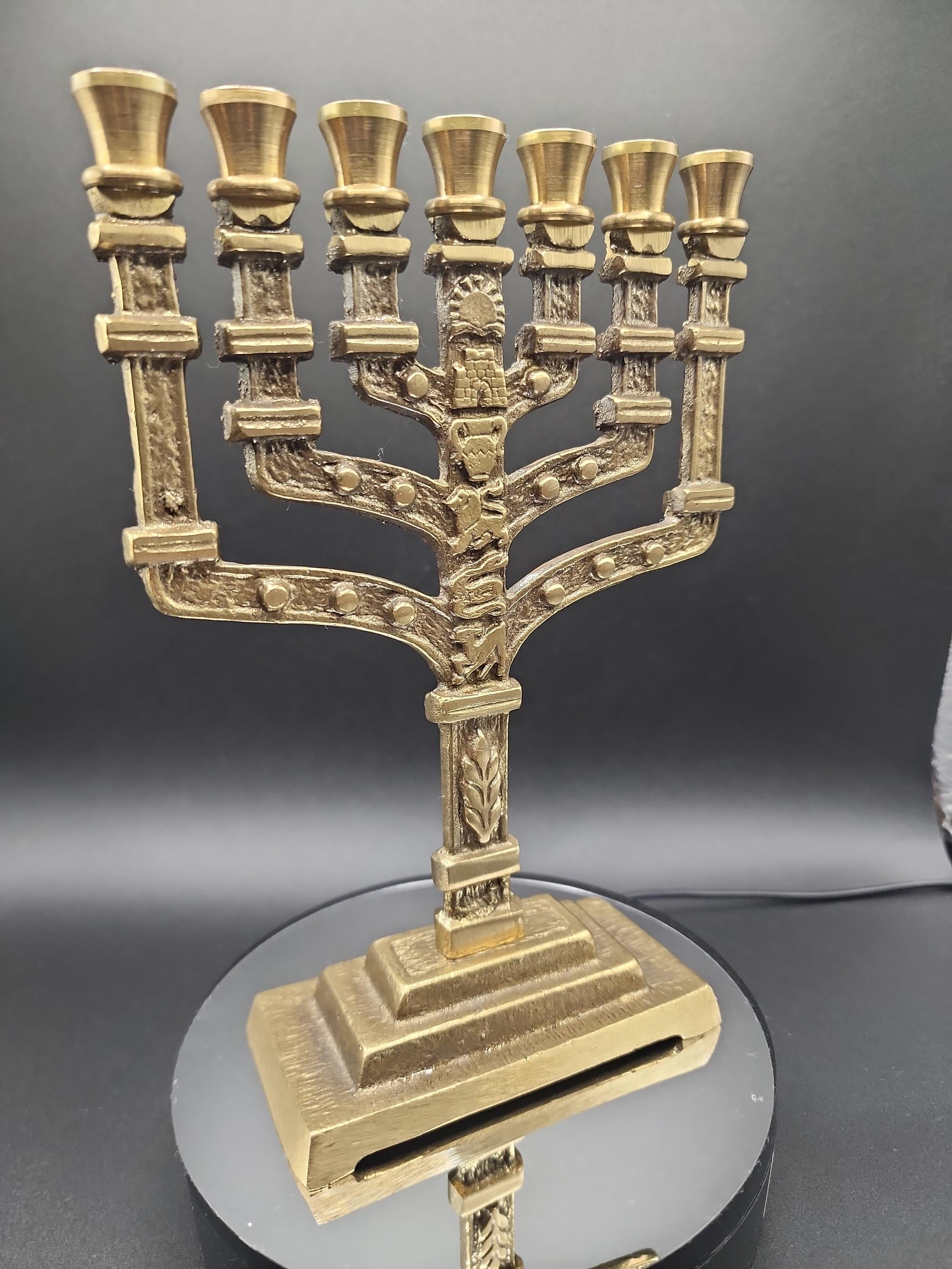 Vintage Menorah Made of Brass, Seven Branched Candlesticks/candelabrum ...