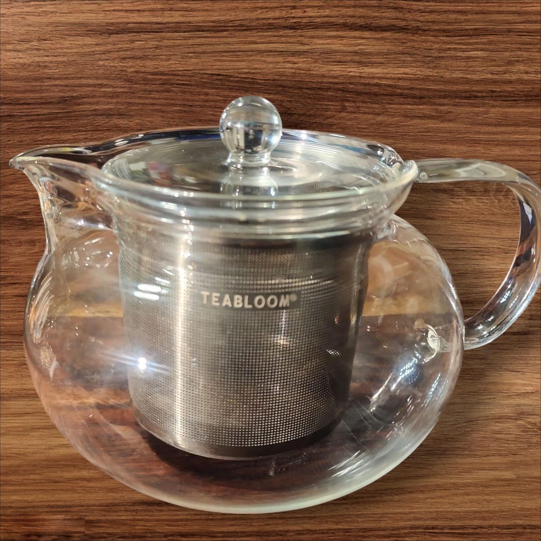 Teabloom Timeless Moments Clear Glass Tea Pot With Removable Steel ...