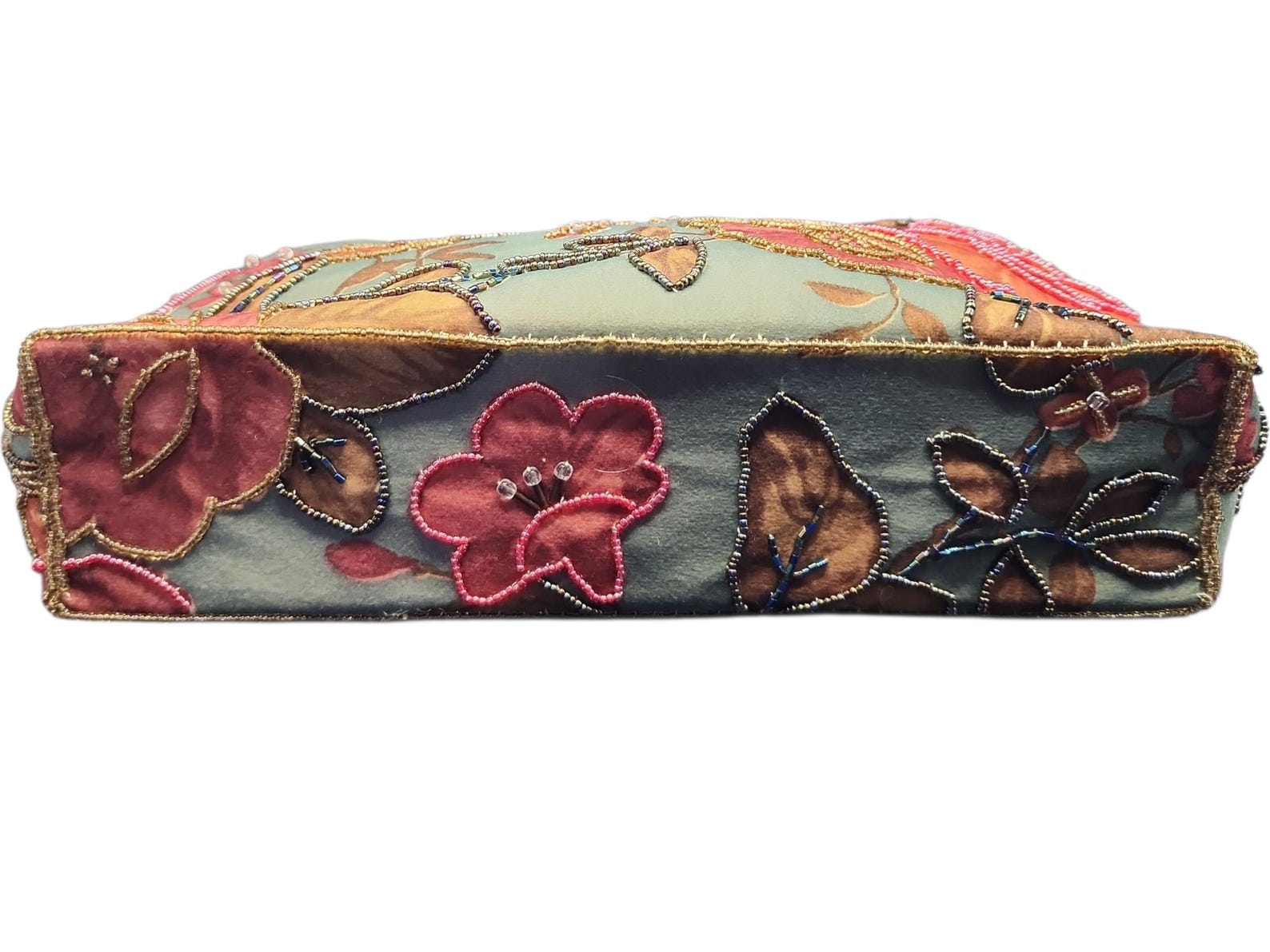 Beaded Floral Hand Purse: Sage Green Classical Style Top Handle Bag - Etsy