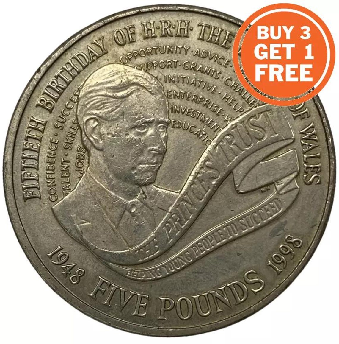 Five Pound Coins - Great Britain - Choice of Date From 1990 Onwards - Etsy