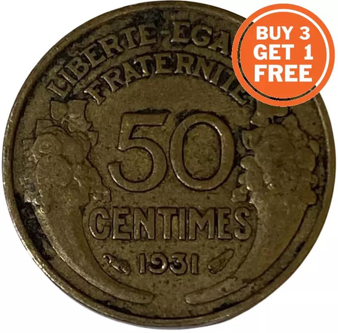 50 French Centimes 1931-1941 Choose the Date - Etsy