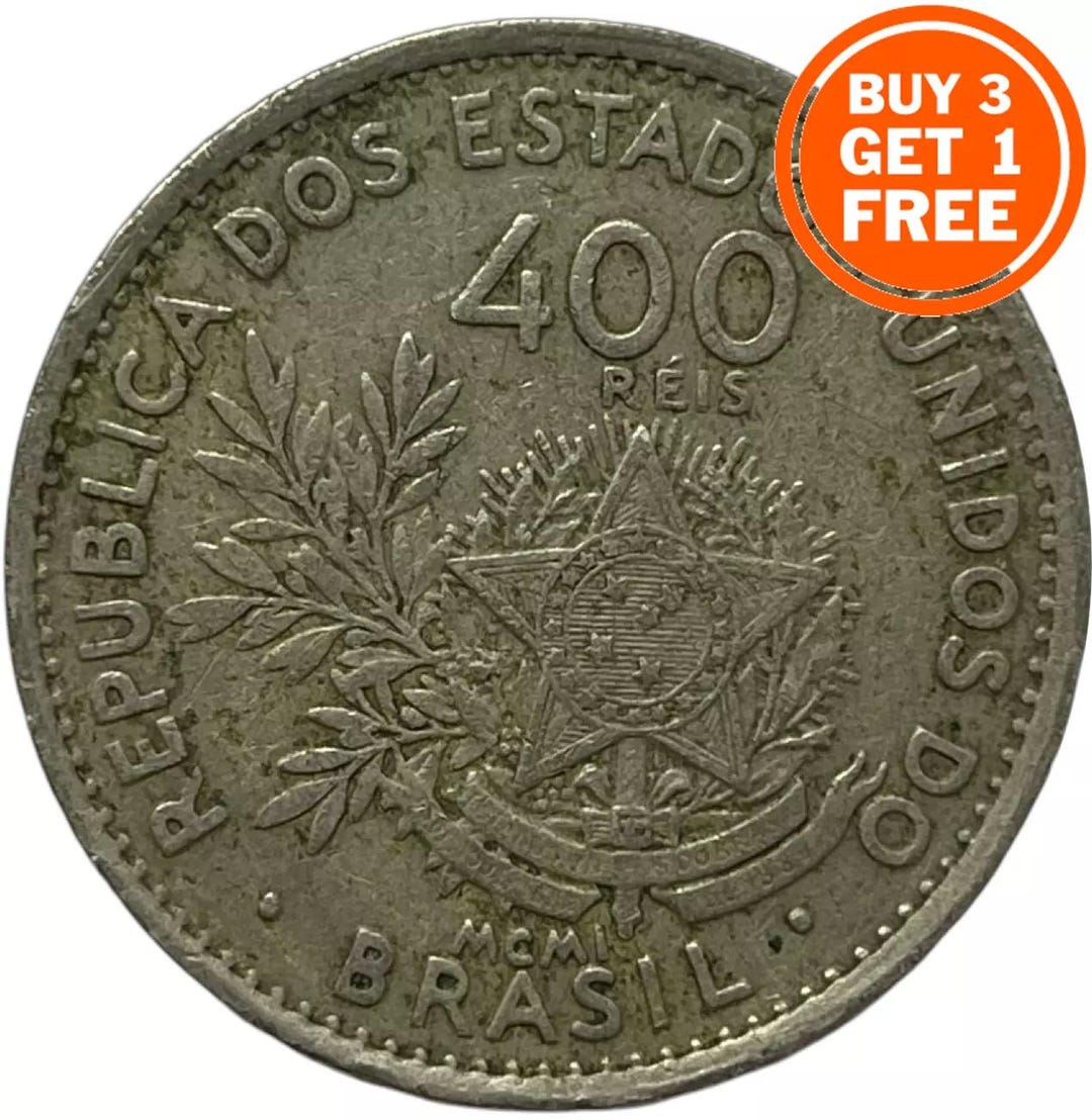400 Brazilian Reis Coin 1901-brazil-brasil - Etsy