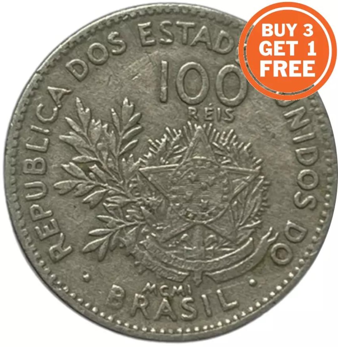 100 Brazilian Reis Coin 1901-brazil-brasil - Etsy