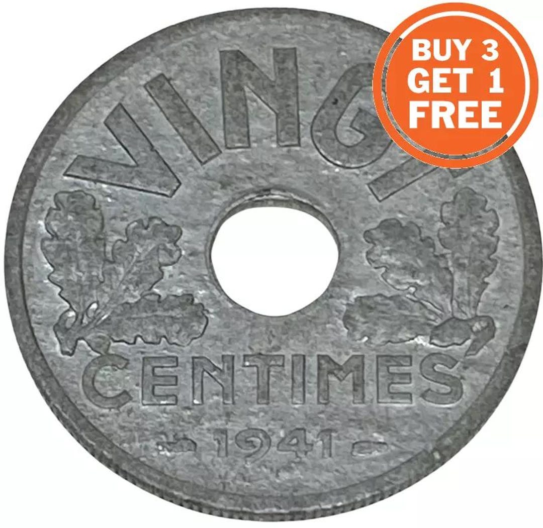 20 French Centimes 1941-1943 Choose the Date Zinc Composition - Etsy