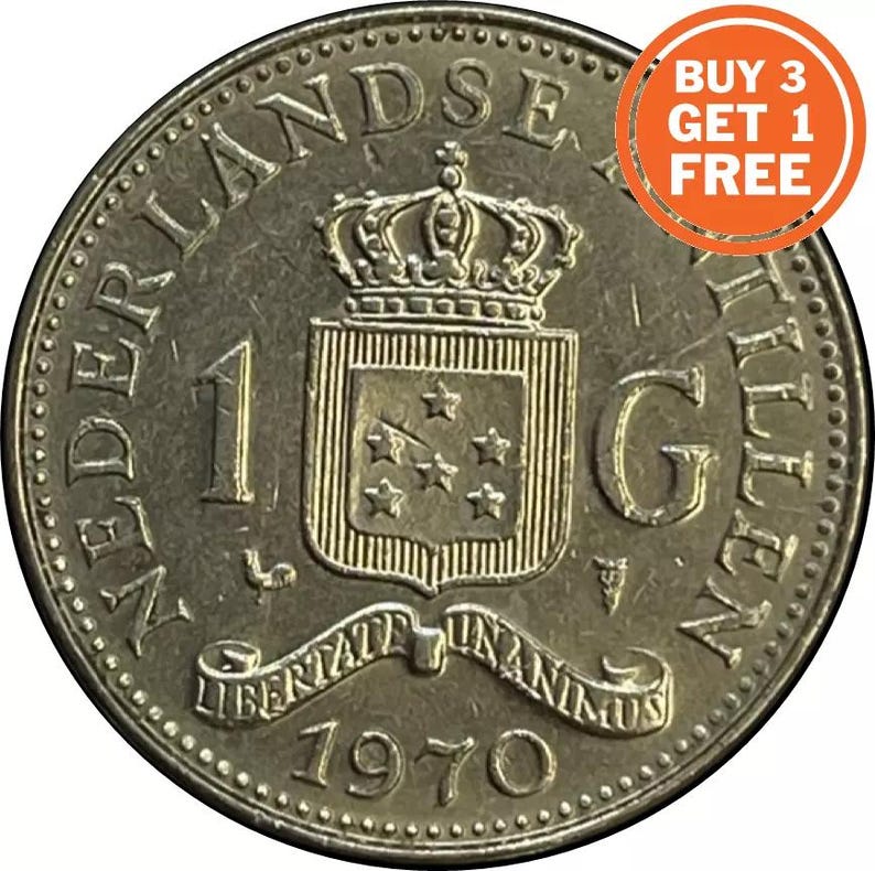1 Dutch Gulden- Choice of Date From 1970-1980- Netherlands Antillen - Etsy