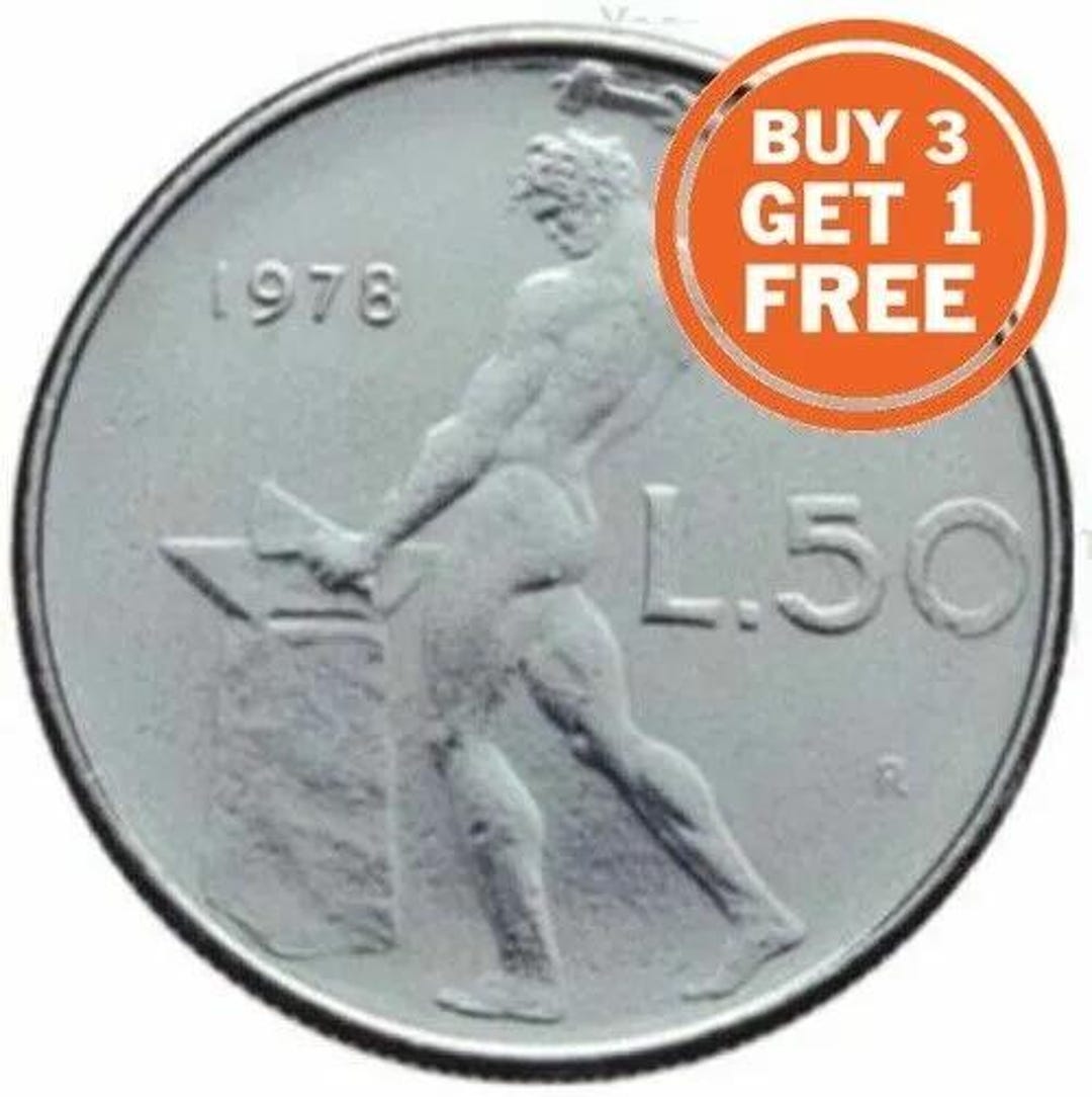 50 Italian Lire Coin Vulcan Standing 1954-1989 Choice of Dates Italy - Etsy